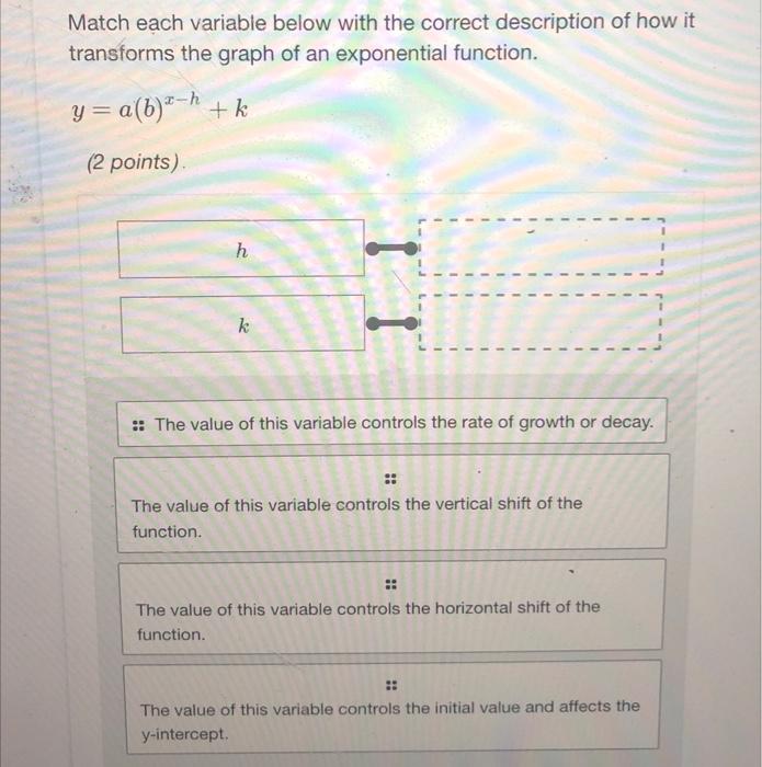 Solved Match each variable below with the correct | Chegg.com