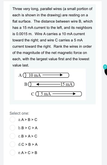Solved Three very long, parallel wires (a small portion of | Chegg.com