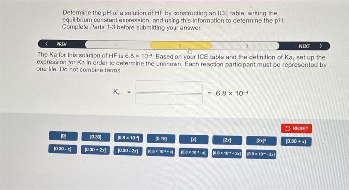 Solved Determine the pH of a solution of HF by constructing | Chegg.com
