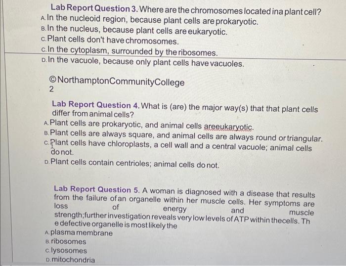 Solved Lab Report Question 3. Where are the chromosomes | Chegg.com