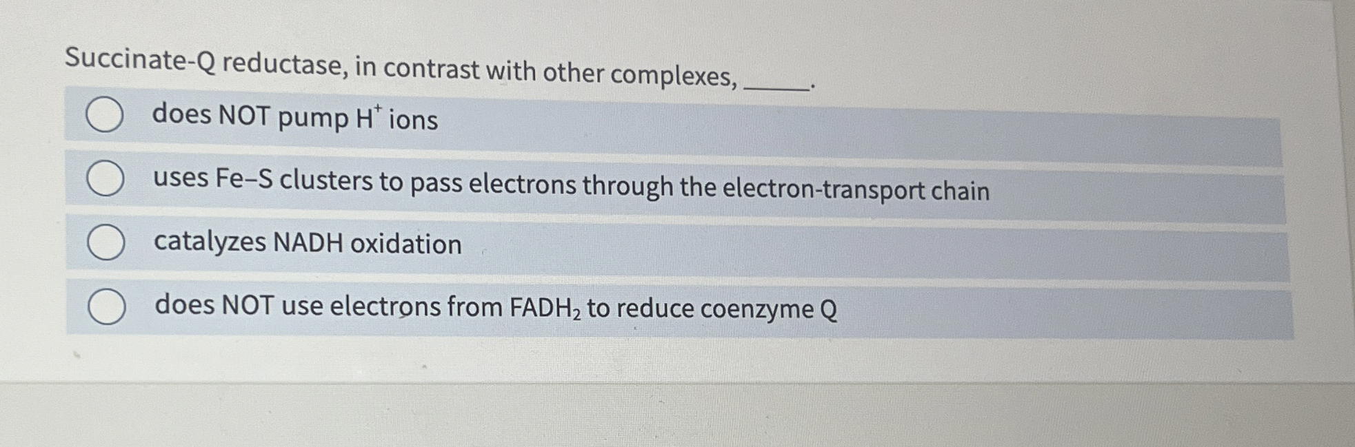 Solved Succinate-Q reductase, in contrast with other | Chegg.com