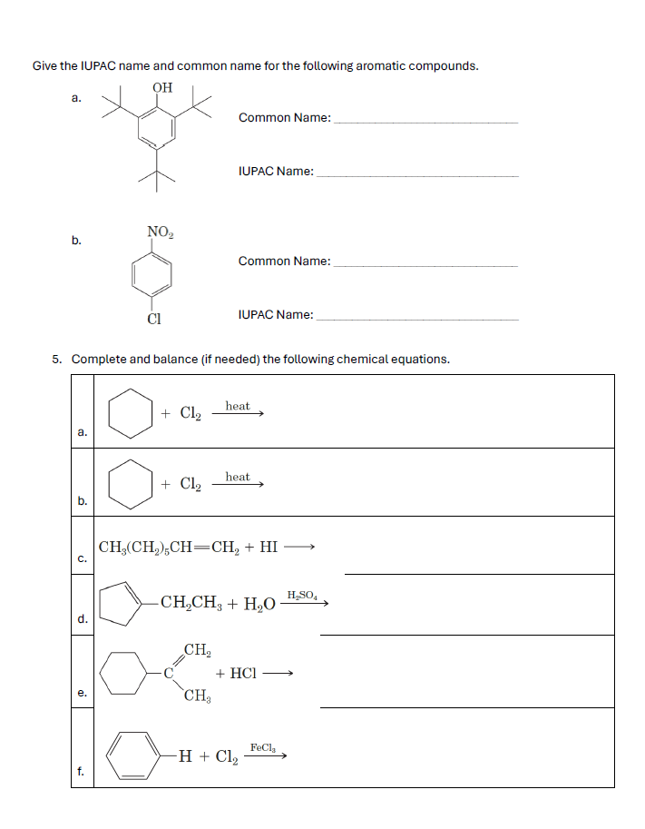 Solved Intro to chemistry assignment 1 ﻿Give the IUPAC name | Chegg.com