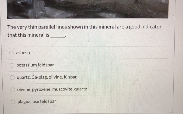 Solved The very thin parallel lines shown in this mineral | Chegg.com