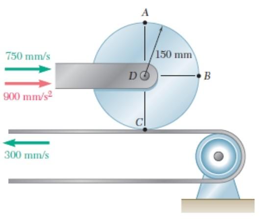 Solved The 150 mm radius drum rolls without slipping on a | Chegg.com