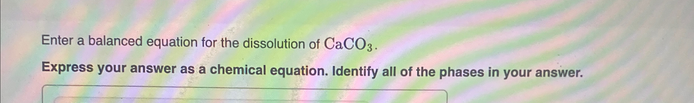 Solved Enter a balanced equation for the dissolution of | Chegg.com