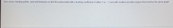 Solved Use zeros, turning points, and end behavior to find | Chegg.com