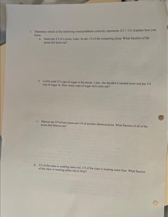 Solved Determine which of the following word problems | Chegg.com