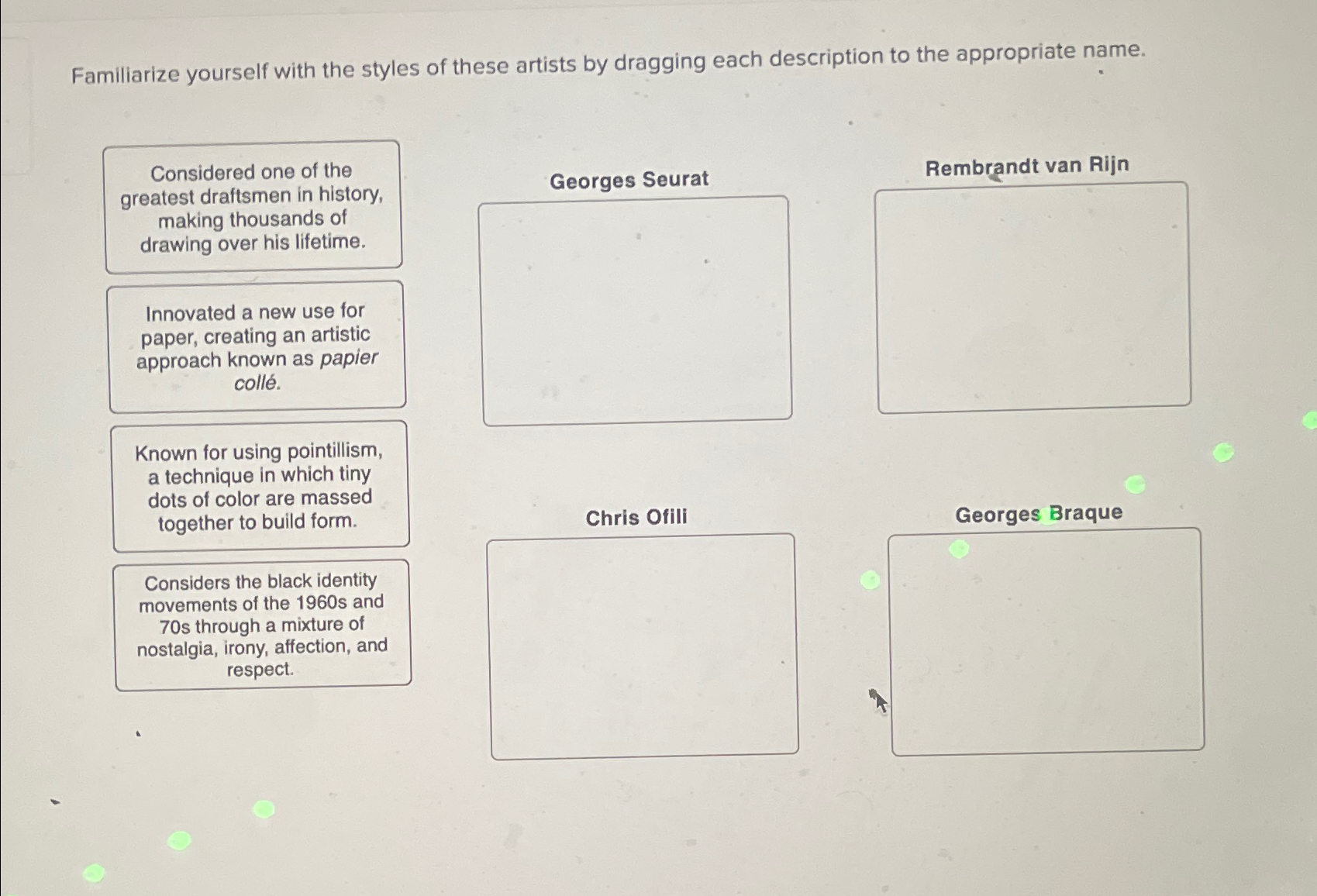 Solved Familiarize yourself with the styles of these artists | Chegg.com