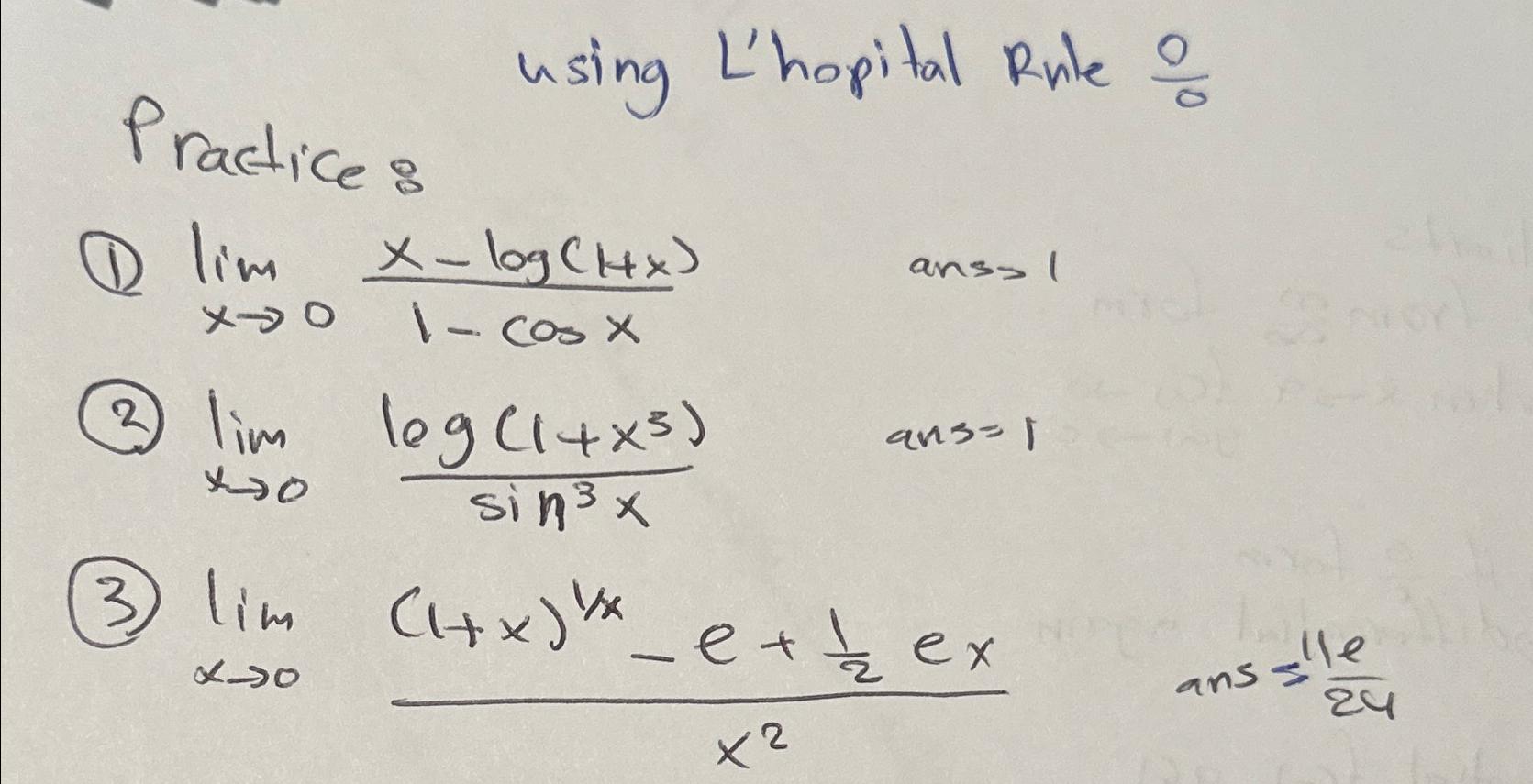 Solved using L'hopital Rule | Chegg.com