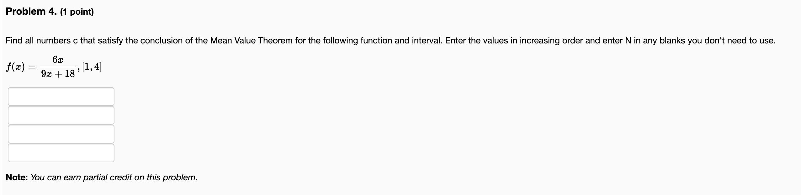 Solved Problem 4. (1 ﻿point) ﻿Find all numbers c ﻿that | Chegg.com