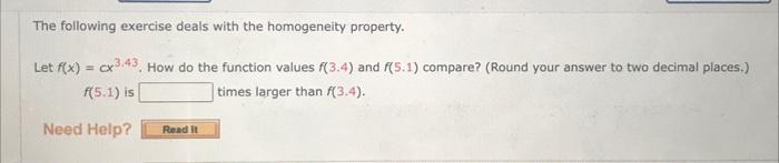 Solved The following exercise deals with the homogeneity | Chegg.com