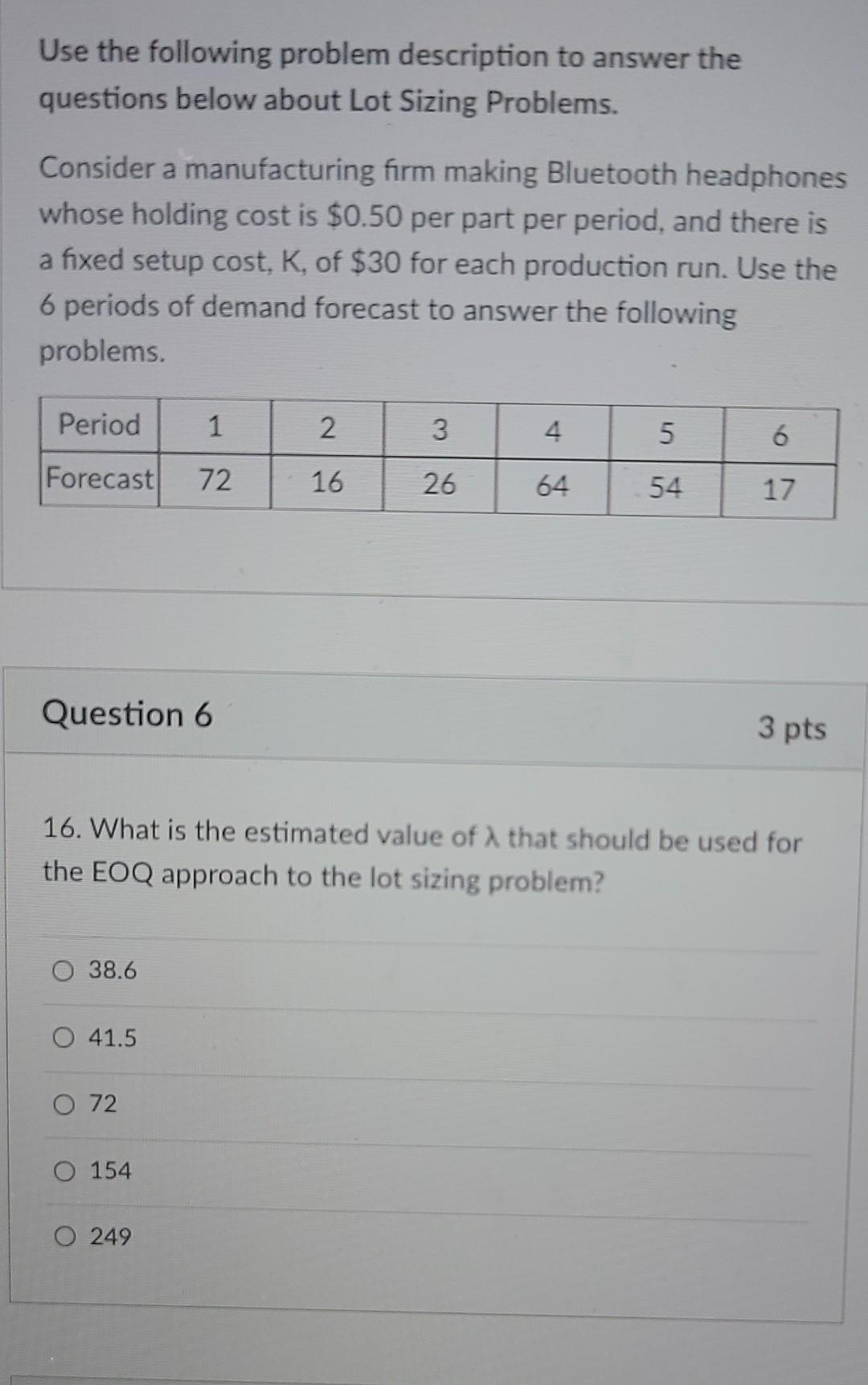 Solved Use the following problem description to answer the | Chegg.com