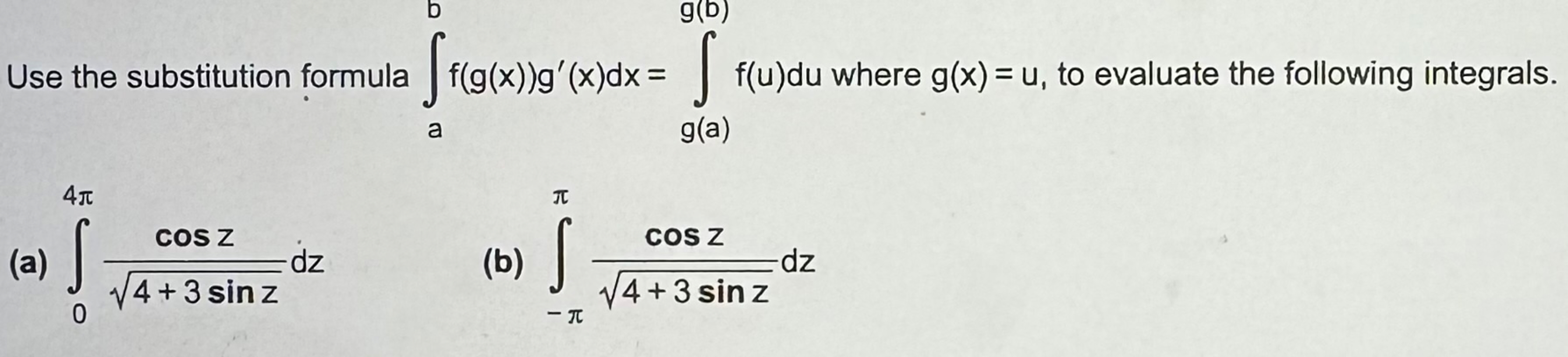 Solved Use the substitution formula | Chegg.com