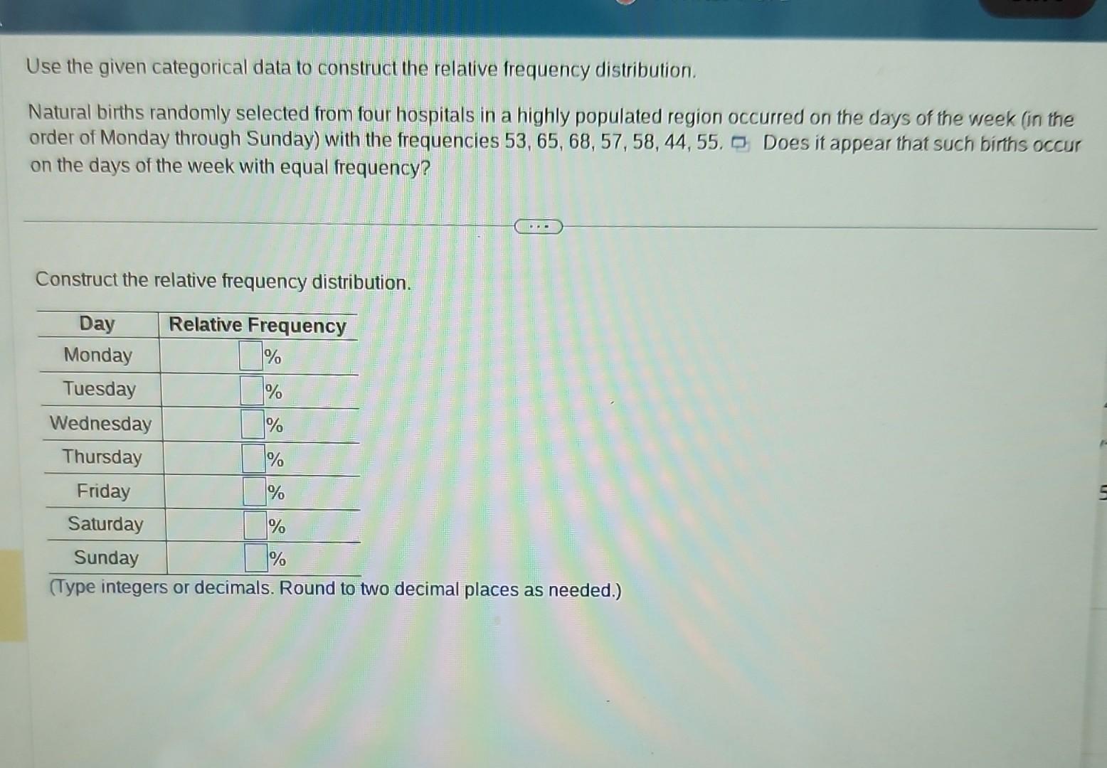 Solved Use the given categorical data to construct the | Chegg.com