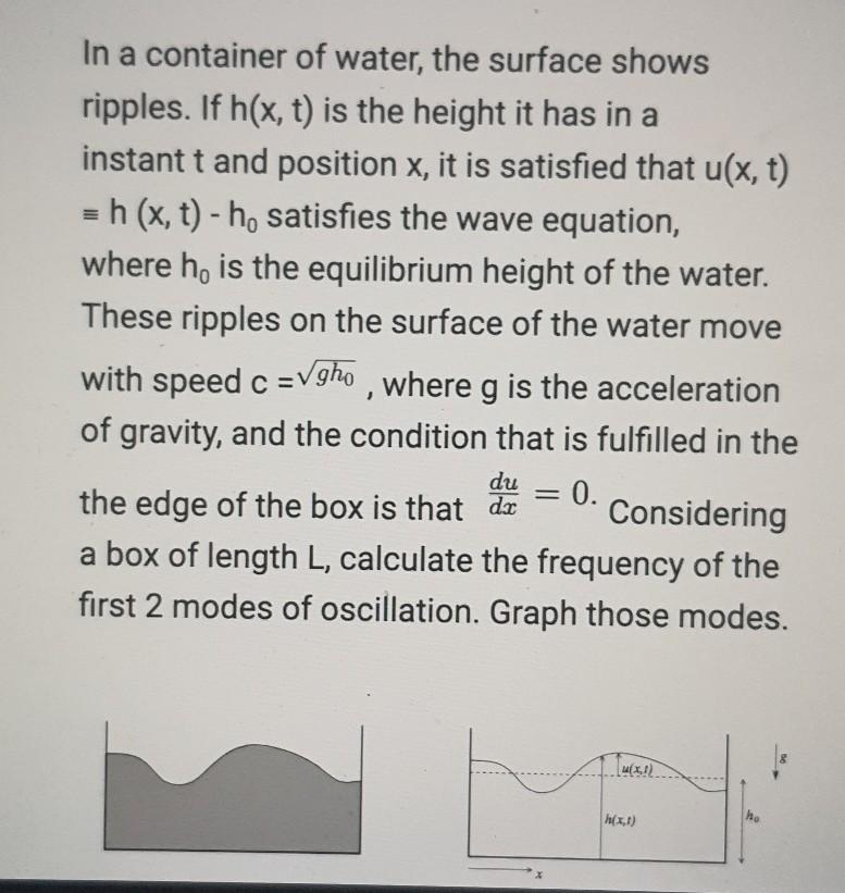 Solved In a container of water, the surface shows ripples. | Chegg.com
