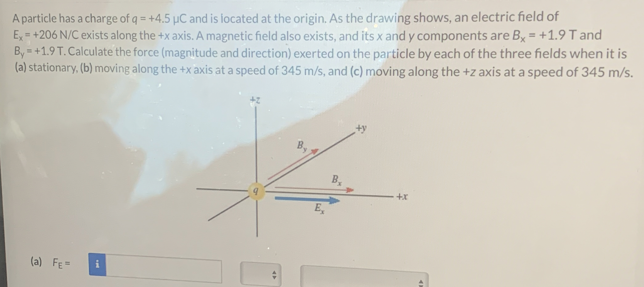Solved A particle has a charge of q=+4.5μC ﻿and is located | Chegg.com
