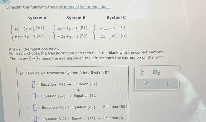 Solved Consider the following three systems of linear | Chegg.com