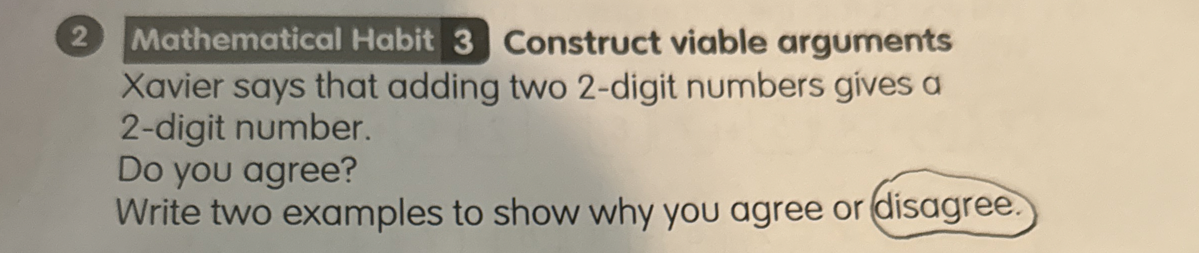 Solved (2) ﻿Mathematical Habit 3 ﻿Construct viable | Chegg.com