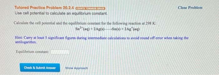 Solved Tutored Practice Problem 20.2.4 COUNES TOWARDS CRADE | Chegg.com