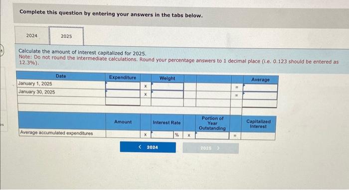 Solved Exercise 10-25 (Algo) Interest capitalization; | Chegg.com