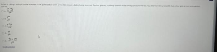 Solved Arthur is taking a multiple choice math test. Each | Chegg.com