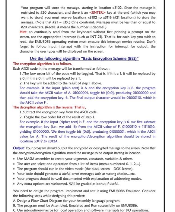 Solved Assignment: Implement, in EMU8086 assembly language | Chegg.com