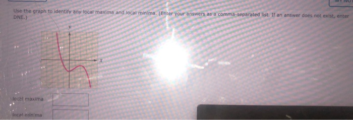 Solved Use the graph to identify any local maxima and local | Chegg.com
