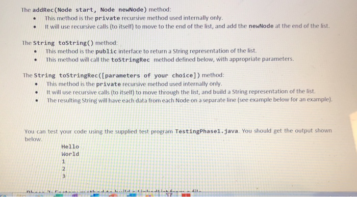 Solved Phase 1: add and toString Implement these methods in | Chegg.com Solved Phase 1: add and toString Implement these methods in | Chegg.com