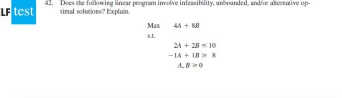 Solved Does the following linear program involve | Chegg.com