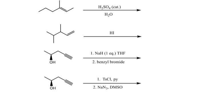 Solved 1. TsCl, py 2. NaN3,DMSO | Chegg.com