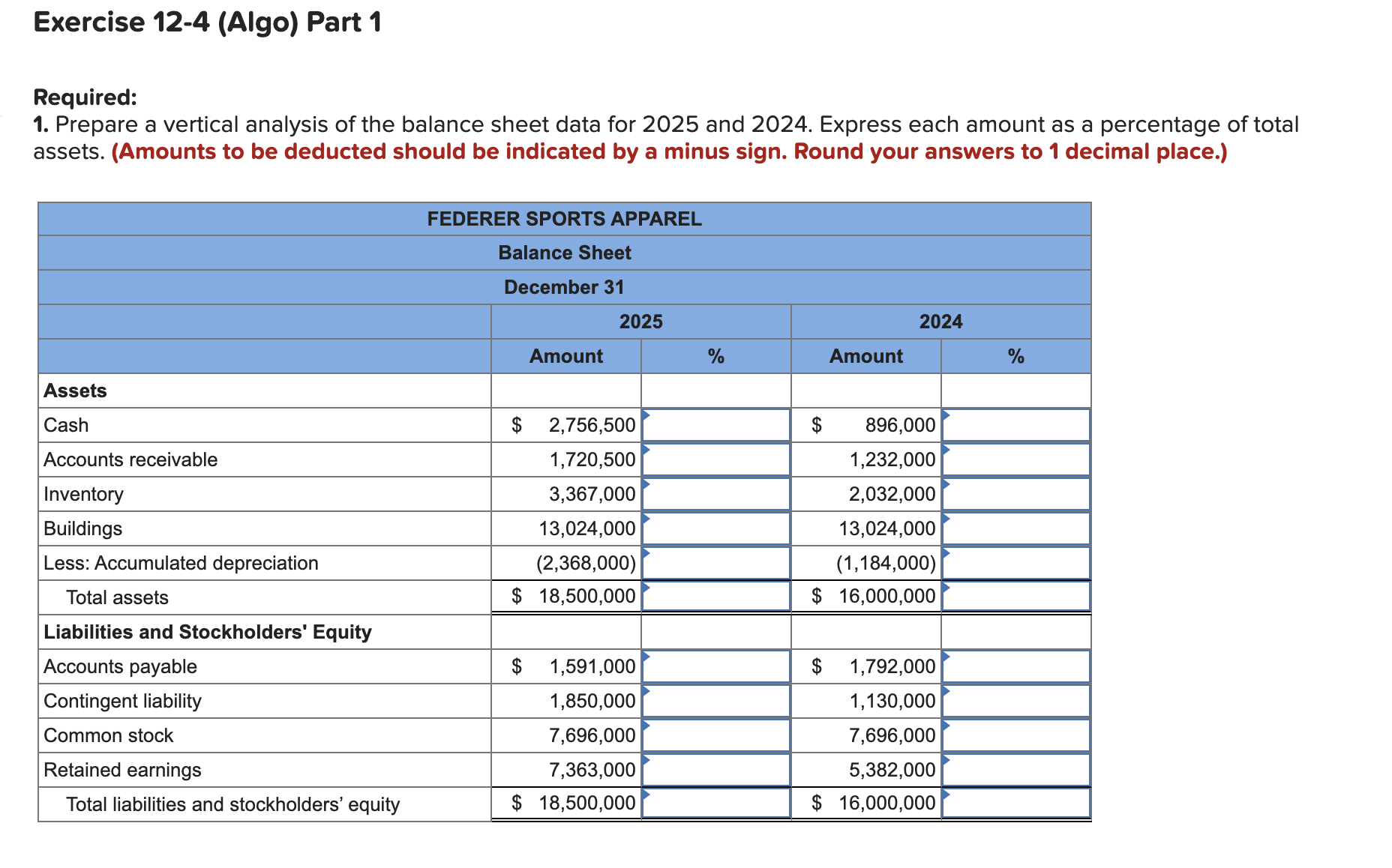 Solved Exercise 12-4 (Algo) ﻿Part 1Required:Prepare a | Chegg.com