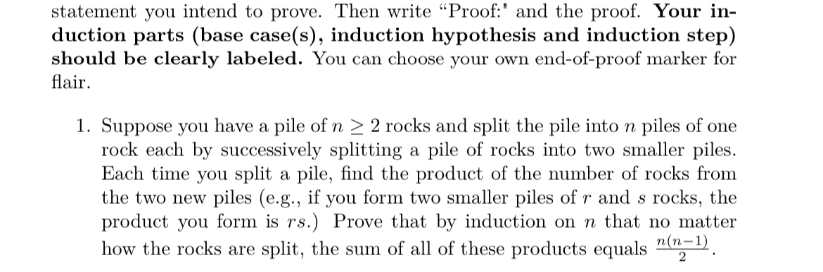 Solved statement you intend to prove. Then write "Proof:" | Chegg.com