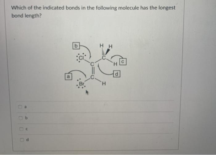 Solved Which of the indicated bonds in the following | Chegg.com