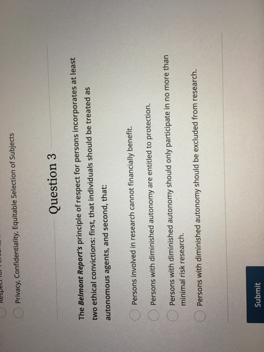 Solved Respello Privacy Confidentiality, Equitable Selection | Chegg.com