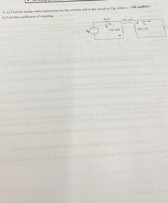 Solved 1- a) Find the steady-state expressions for the | Chegg.com