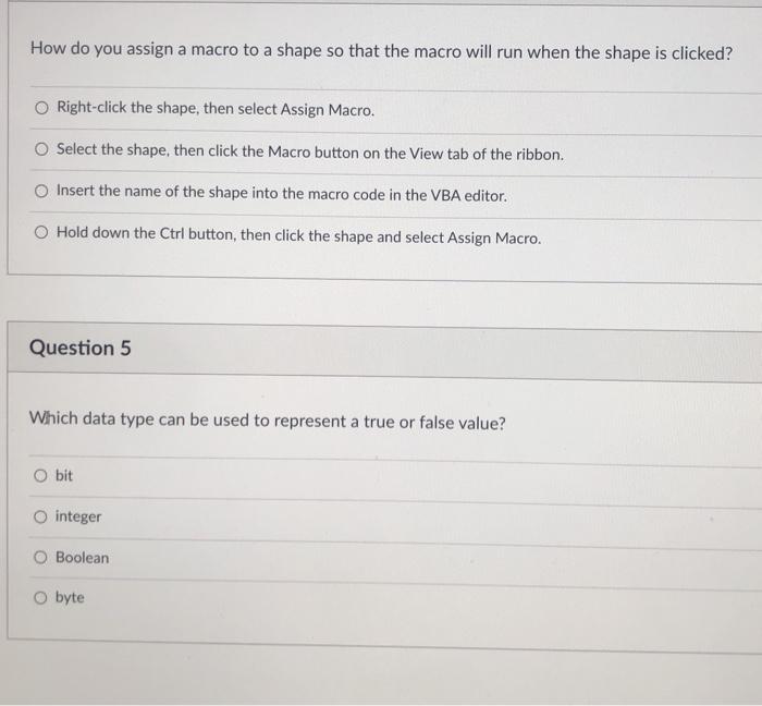 Solved How do you assign a macro to a shape so that the | Chegg.com