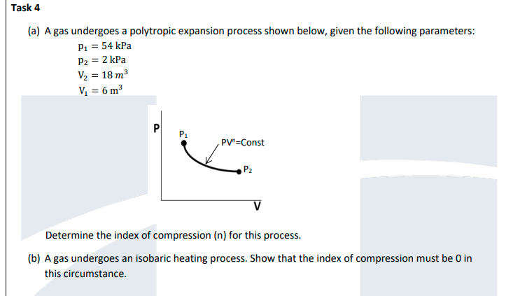 Solved Task 4(a) ﻿A gas undergoes a polytropic expansion | Chegg.com