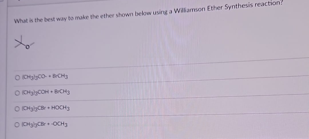 Solved What is the best way to make the ether shown below | Chegg.com