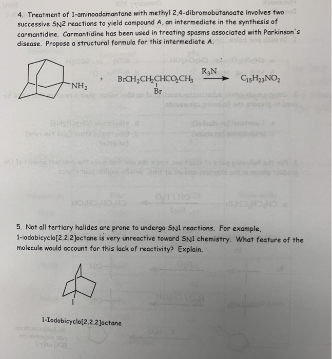 Solved 4. Treatment of 1-aminoadamantane with methyl | Chegg.com