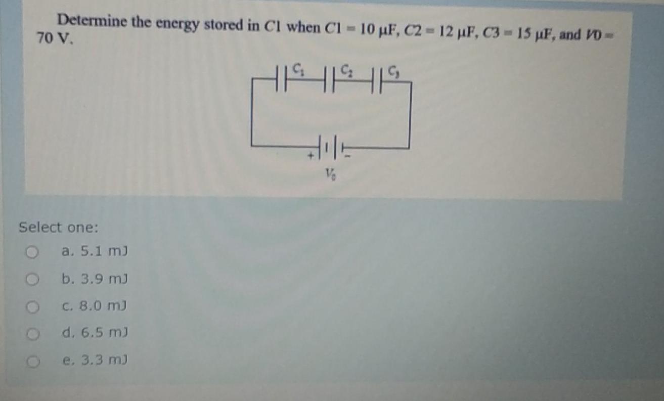 Solved Determine the energy stored in C1 when C1 = 10 pF, C2 | Chegg.com