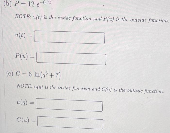 Solved Use the variable u for the inside function to express | Chegg.com