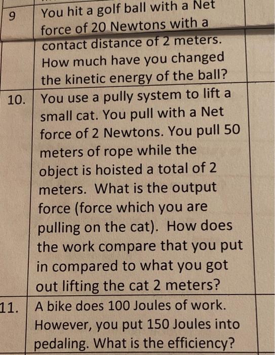 Solved 9 You hit a golf ball with a Net force of 20 Newtons | Chegg.com