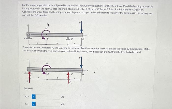 [Solved]: For the simply supported beam subjected to the lo