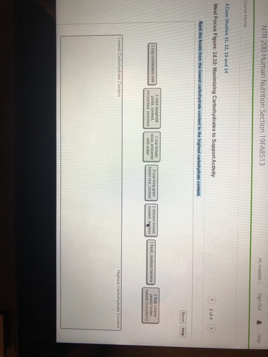 Solved NTR 200 Human Nutrition Section 19FA8513 Hi, maddle | Chegg.com