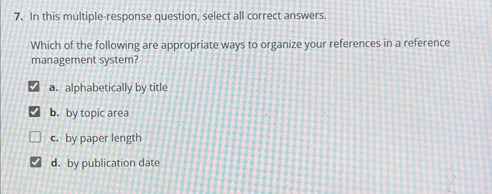 Solved In this multiple-response question, select all | Chegg.com