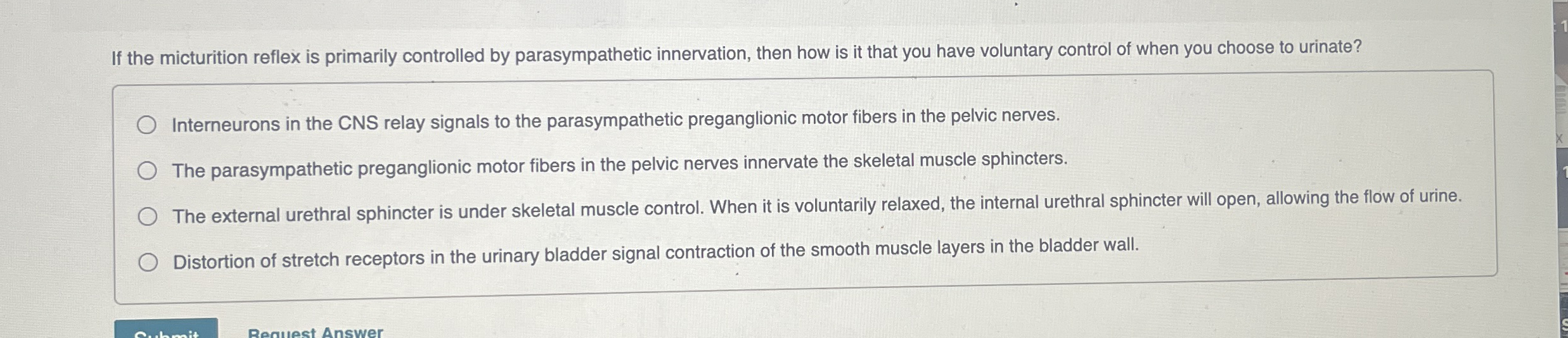 High Quality SOLUTION If the micturition reflex is primarily controlled by | Chegg.com