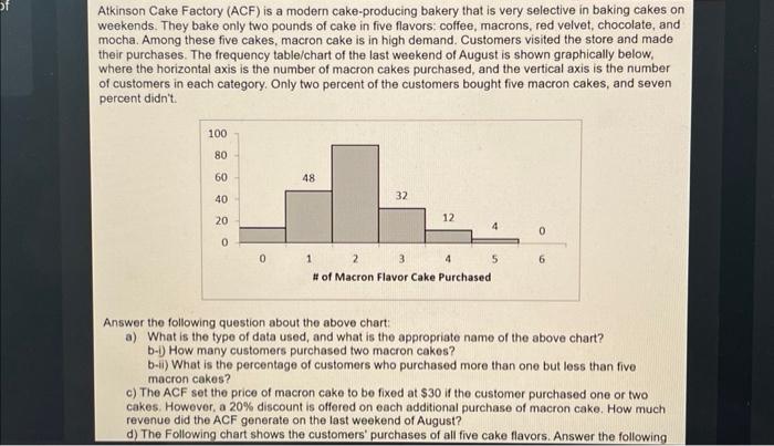Solved Atkinson Cake Factory (ACF) is a modern | Chegg.com