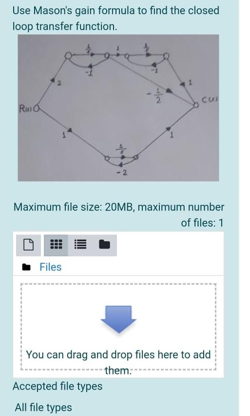 Solved Use Mason's gain formula to find the closed loop | Chegg.com