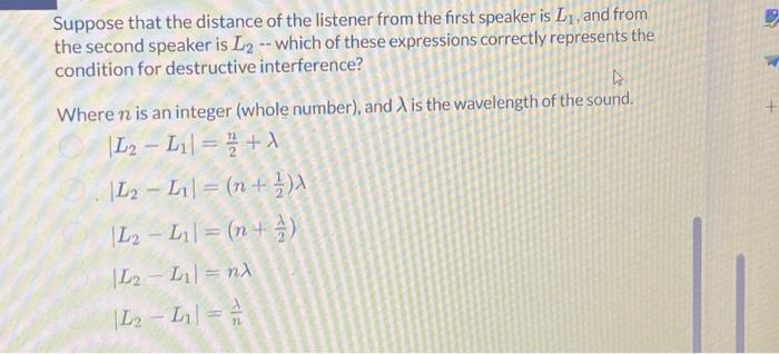 Solved Constructive and destructive interference of sound | Chegg.com