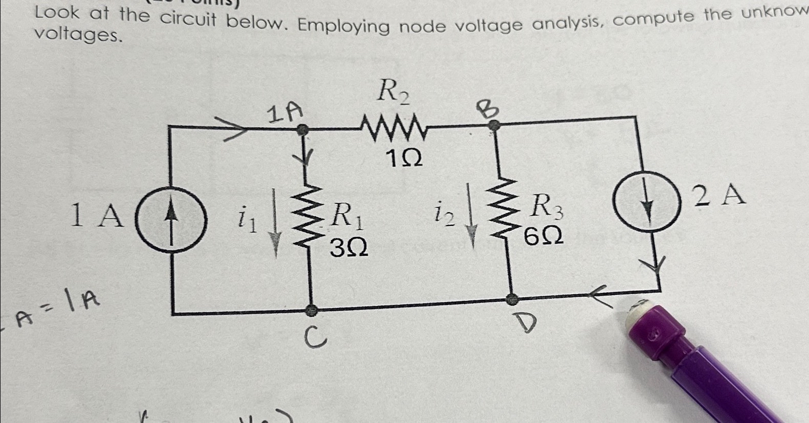 Look at the circuit below. Employing node voltage | Chegg.com Look at the circuit below. Employing node voltage | Chegg.com
